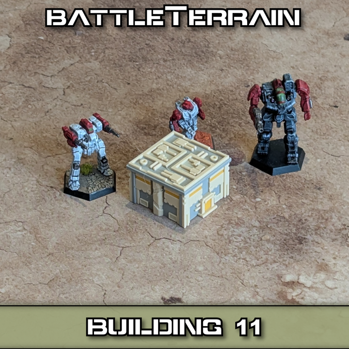 3D Printable BattleTerrain: Flat Pack 6mm Scale Sci-Fi Buildings by tinnut