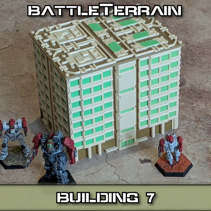 3D Printable BattleTerrain: Flat Pack 6mm Scale Sci-Fi Buildings by tinnut