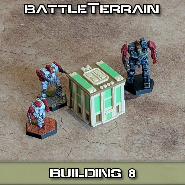 3D Printable BattleTerrain: Flat Pack 6mm Scale Sci-Fi Buildings by tinnut