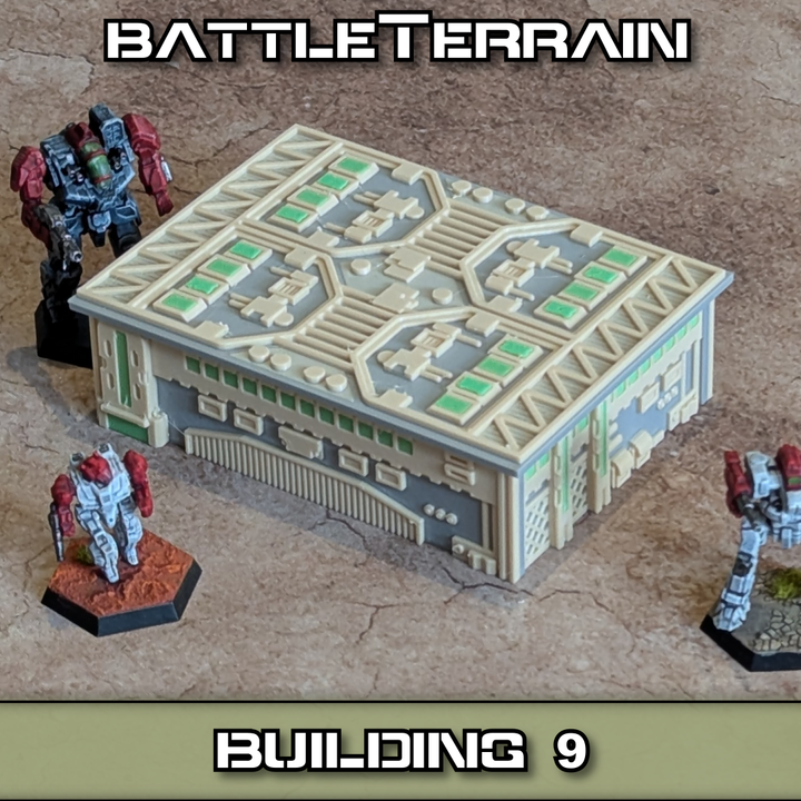 3D Printable BattleTerrain: Flat Pack 6mm Scale Sci-Fi Buildings by tinnut