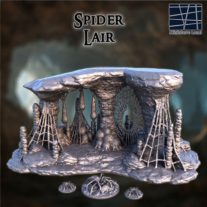 3D Printable Spider Lair - Tabletop Terrain - 28 MM by MiniatureLand