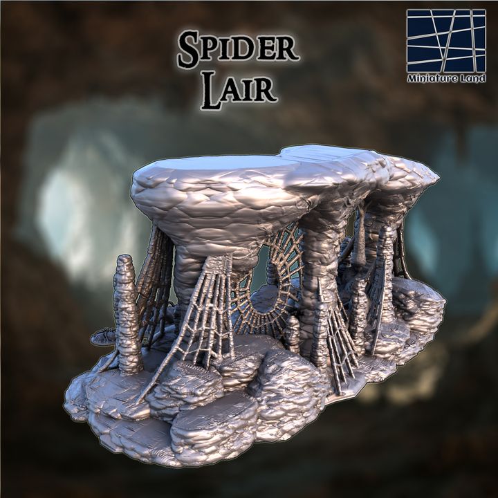 3D Printable Spider Lair - Tabletop Terrain - 28 MM by MiniatureLand