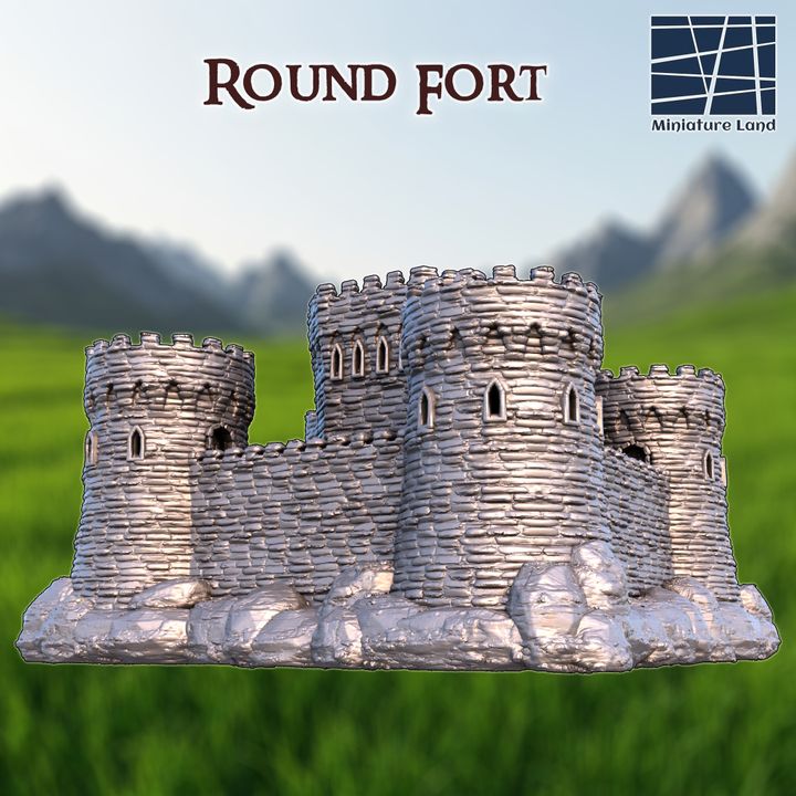 3D Printable Round Fort - Tabletop Terrain - 28 MM by MiniatureLand