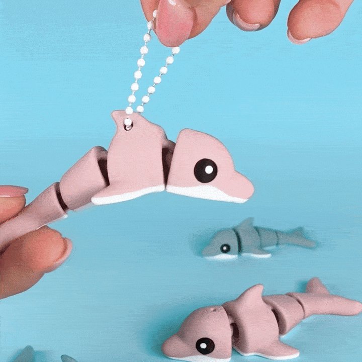 3D Printable Cute Flexi Dolphin 🐬 (Toy, Keychain & Magnet) by Valeria ...