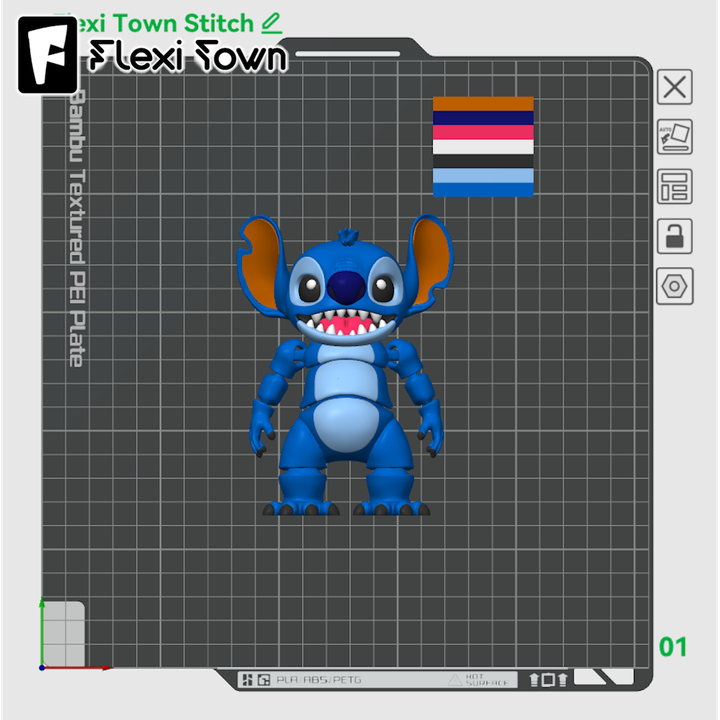 3D Printable Flexi Stitch, Lilo & Stitch, Articulated fidget figure ...