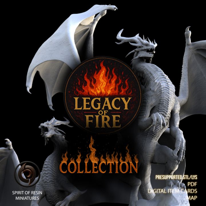 3D Printable Vardask, Fire Dragon Queen - COLLECTION by One Dragon Coin ...