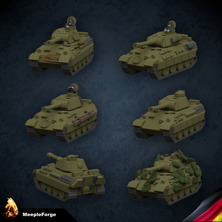 3D Printable WW2 German Panther Tank 32mm length 1:200 Scale (Ideal for ...