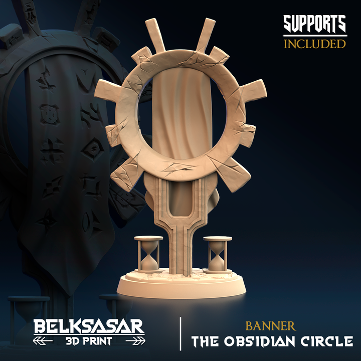 3D Printable The Obsidian Circle - Banner by Belksasar