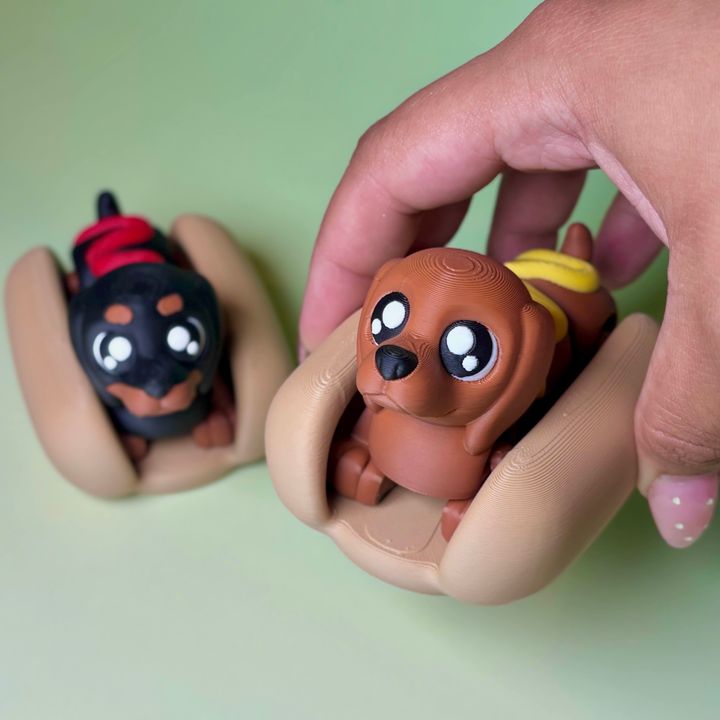 3D Printable Weenie Dogs with Buns by SugarPaws3D