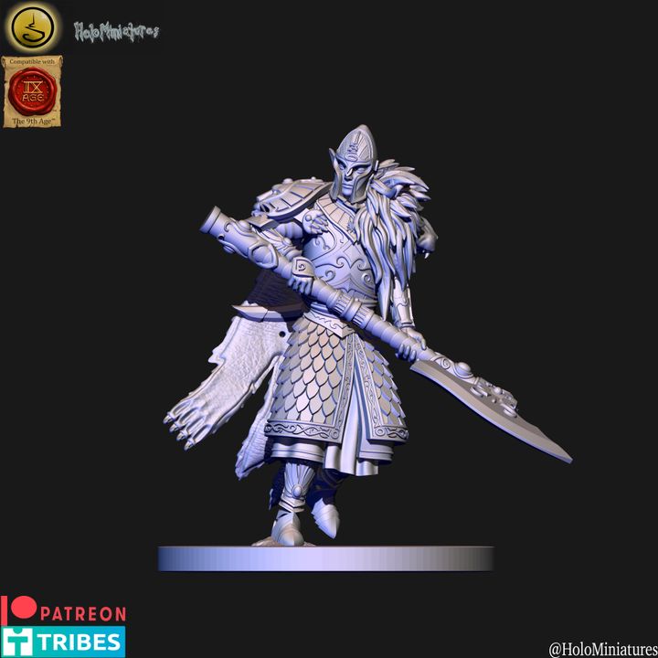 3D Printable High elves white Knights of the Lion order (new version ...