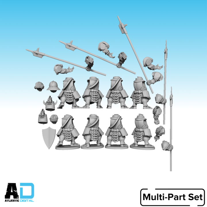 3D Printable Armored Halfling Halberdiers by Wargames Atlantic
