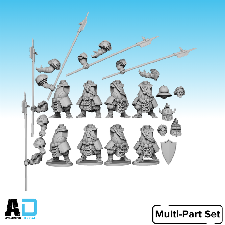 3D Printable Armored Halfling Halberdiers by Wargames Atlantic