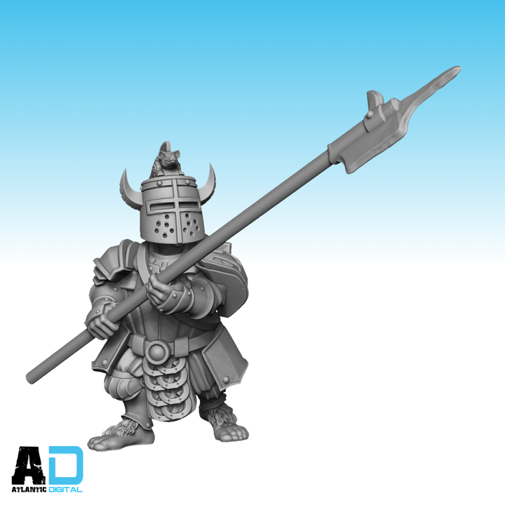 3D Printable Armored Halfling Halberdiers by Wargames Atlantic