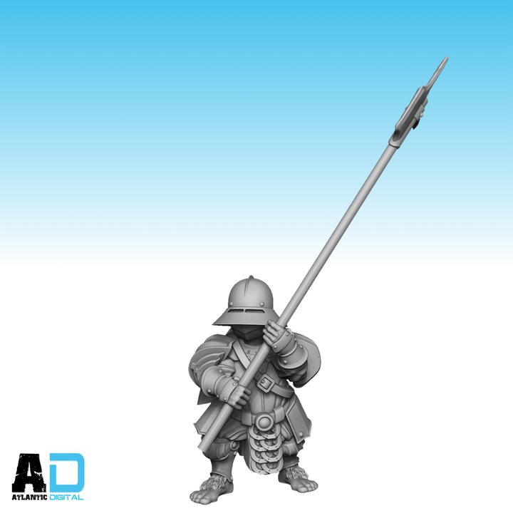 3D Printable Armored Halfling Halberdiers by Wargames Atlantic