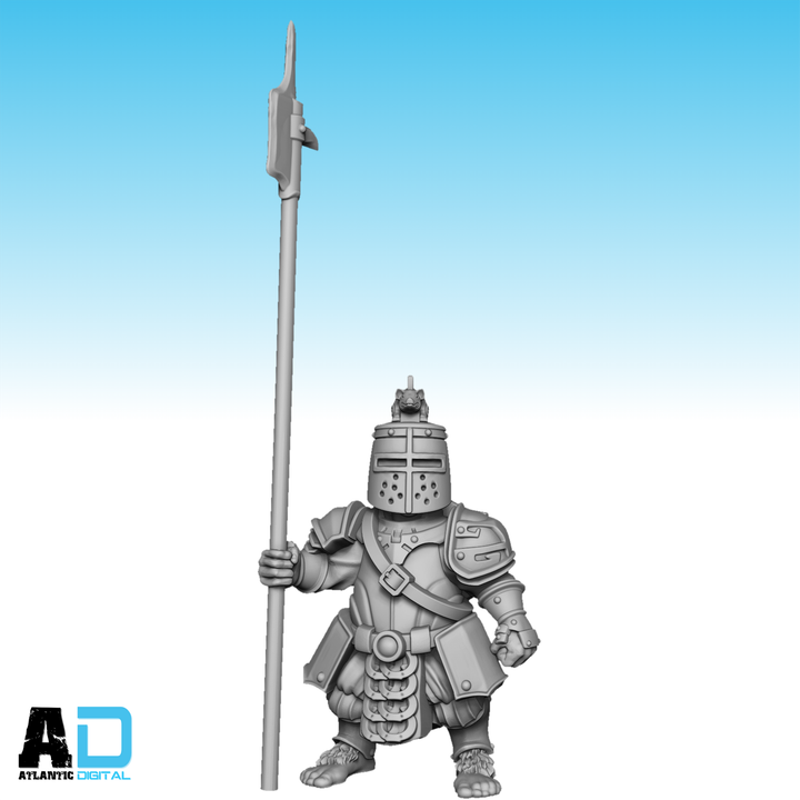 3D Printable Armored Halfling Halberdiers by Wargames Atlantic