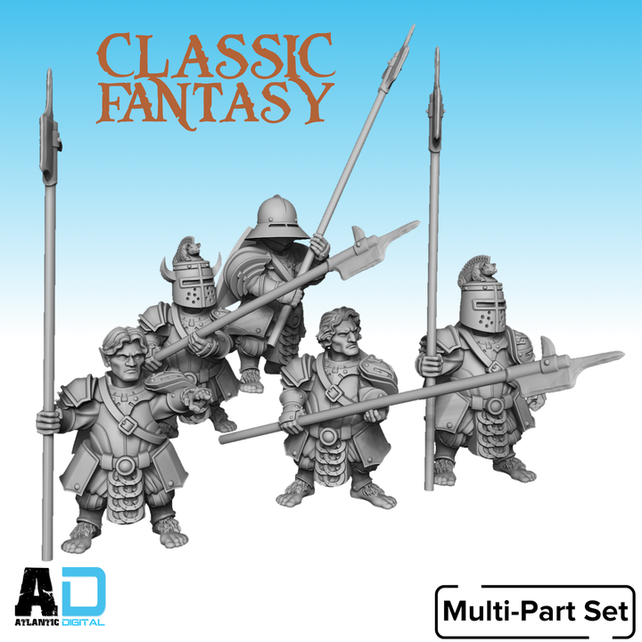 3D Printable Armored Halfling Halberdiers by Wargames Atlantic