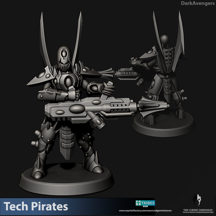 3D Printable Dark Avengers - Tech Pirates - 28mm by Edge Miniatures