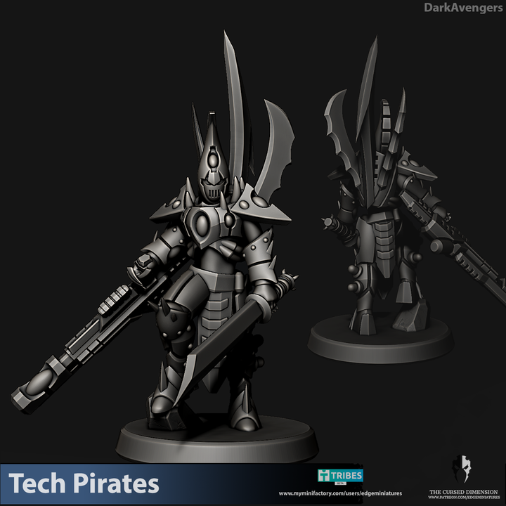 3D Printable Dark Avengers - Tech Pirates - 28mm by Edge Miniatures