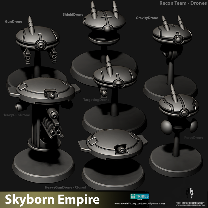 3D Printable Recon Team - Skyborn Empire - 28mm by Edge Miniatures