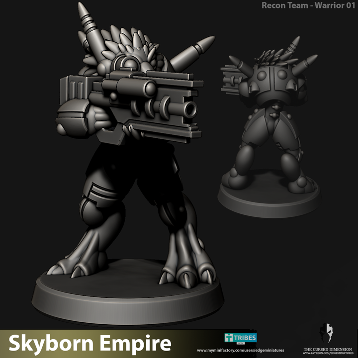 3D Printable Recon Team - Skyborn Empire - 28mm by Edge Miniatures