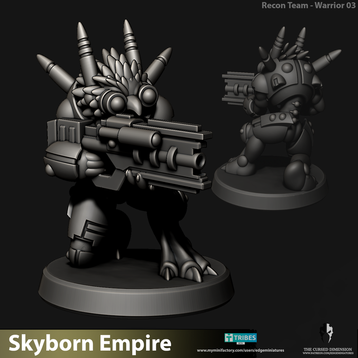 3D Printable Recon Team - Skyborn Empire - 28mm by Edge Miniatures
