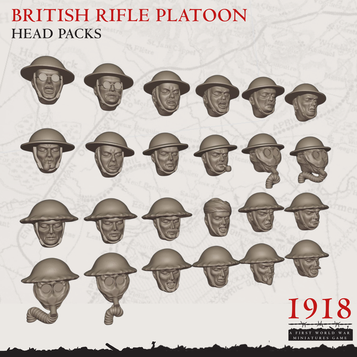 3D Printable WW1 28mm British Rifle Platoon 1918 by WarFulcrum Games