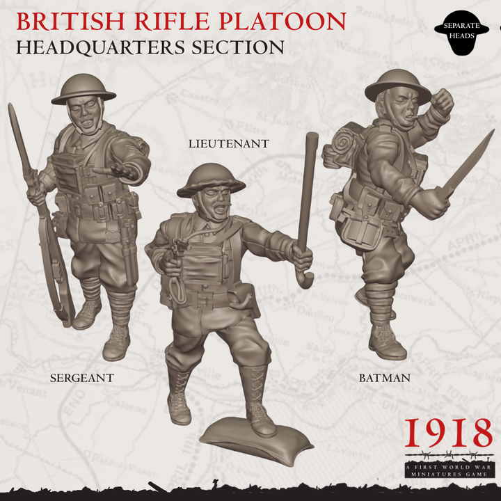 3D Printable WW1 28mm British Rifle Platoon 1918 by WarFulcrum Games