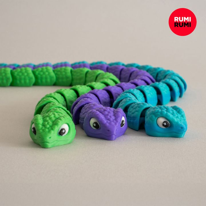 3D Printable Flexi Articulated Snake by Rumi-Rumi