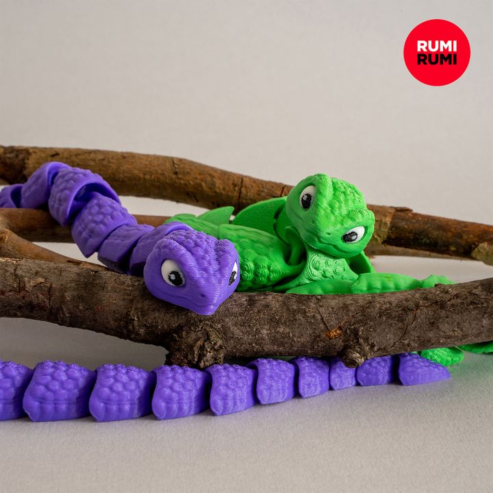 3D Printable Flexi Articulated Snake by Rumi-Rumi