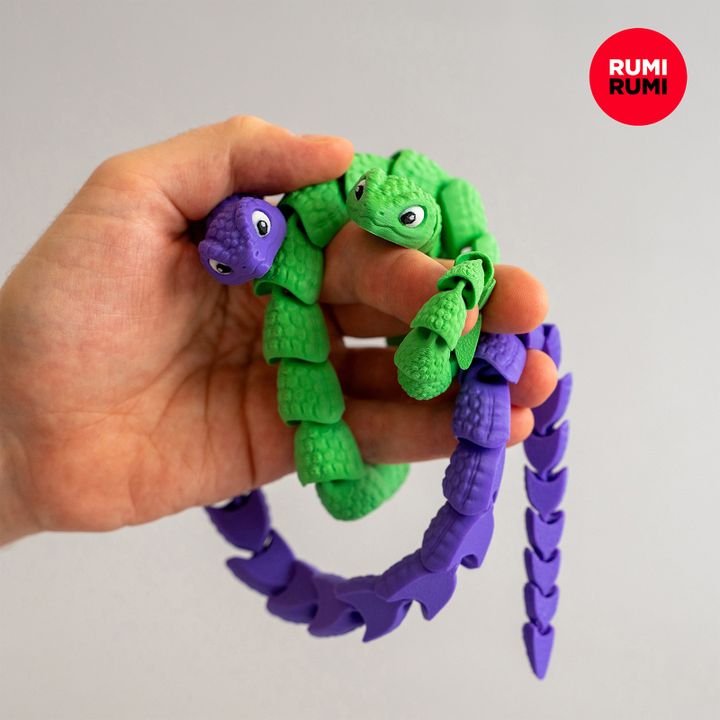 3D Printable Flexi Articulated Snake by Rumi-Rumi
