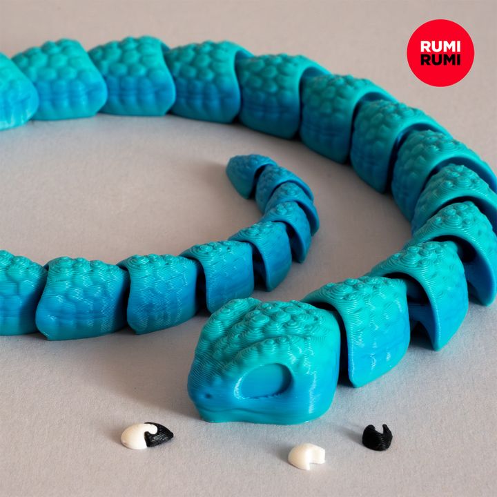 3D Printable Flexi Articulated Snake by Rumi-Rumi