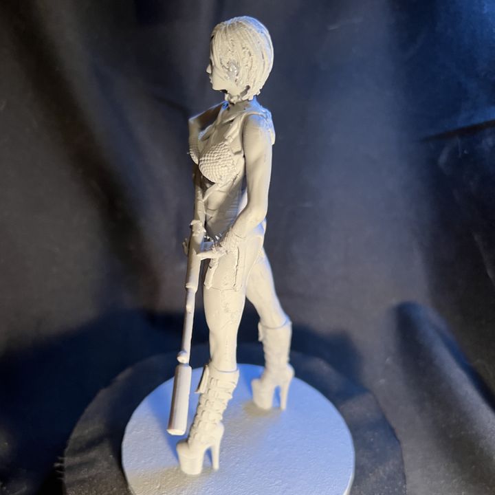3D Printable Sexy Post Apocalypse Sniper Woman by Stanley