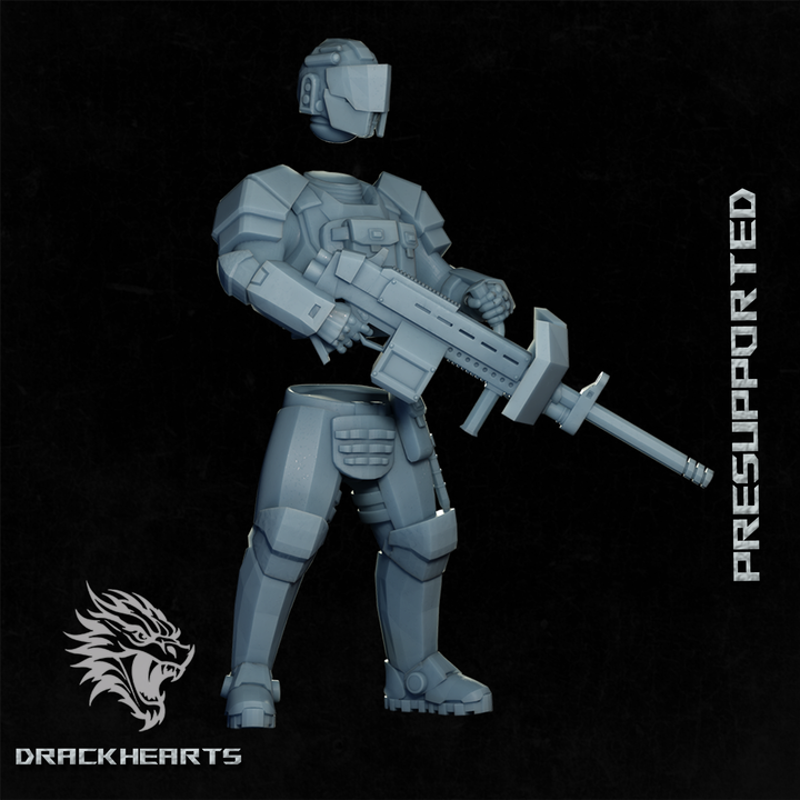 3D Printable Dominion Terran - Heavy Soldier by DrackHearts