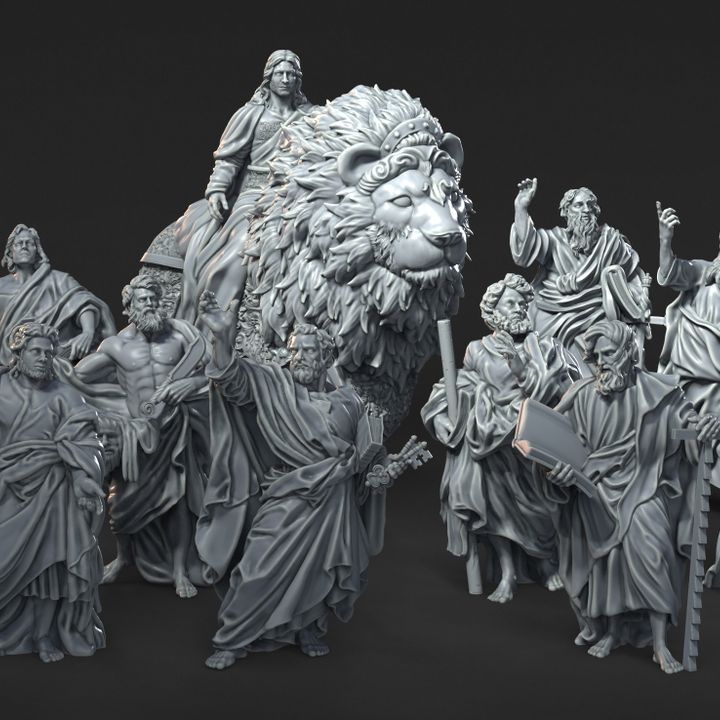 3D Printable PRE-SUPPORTED 12 Holy Apostles and Sacred Hierarchy - 32mm ...