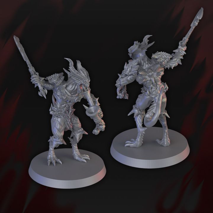 3D Printable Rippers (command group) by Dragon's Lake Miniaturas
