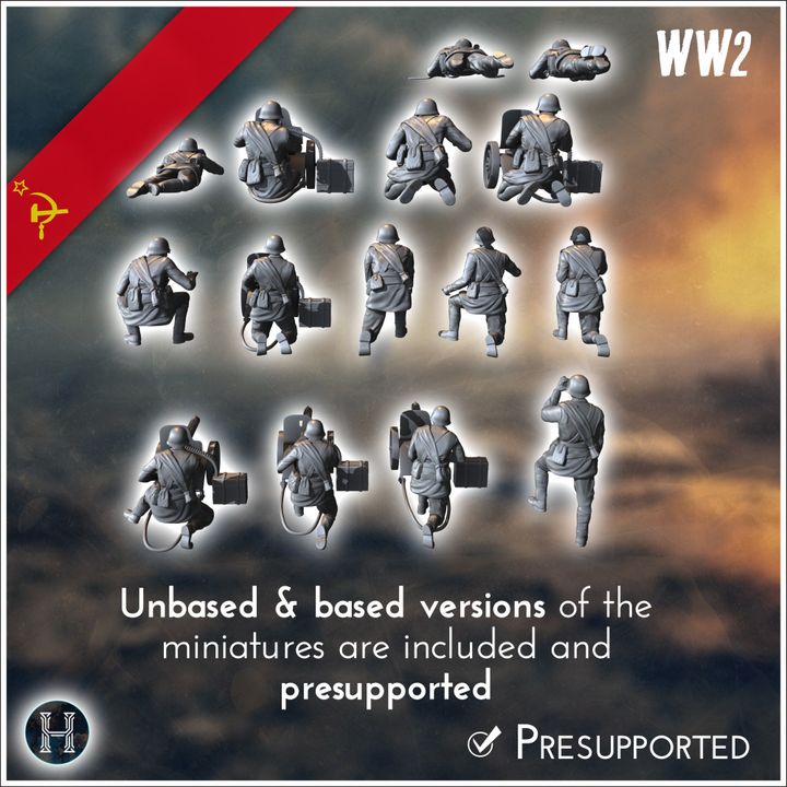 3D Printable Set of 15 WW2 HMG Soviet soldiers (with Maxim PM1910) (9 ...
