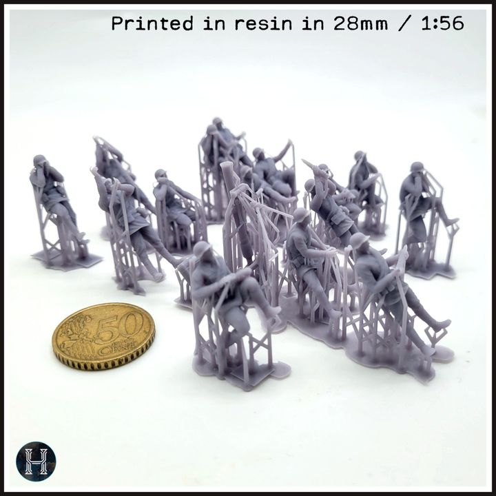 3D Printable 107mm M1938 Soviet heavy mortars squad with 15 crews (2 ...