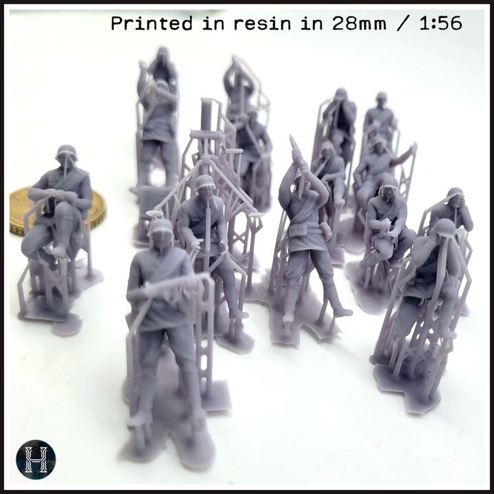 3D Printable 107mm M1938 Soviet heavy mortars squad with 15 crews (2 ...