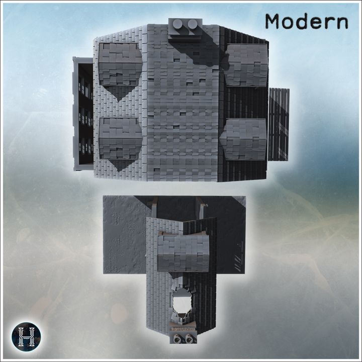 3D Printable Tall urban building with detailed stone facade, dormer ...