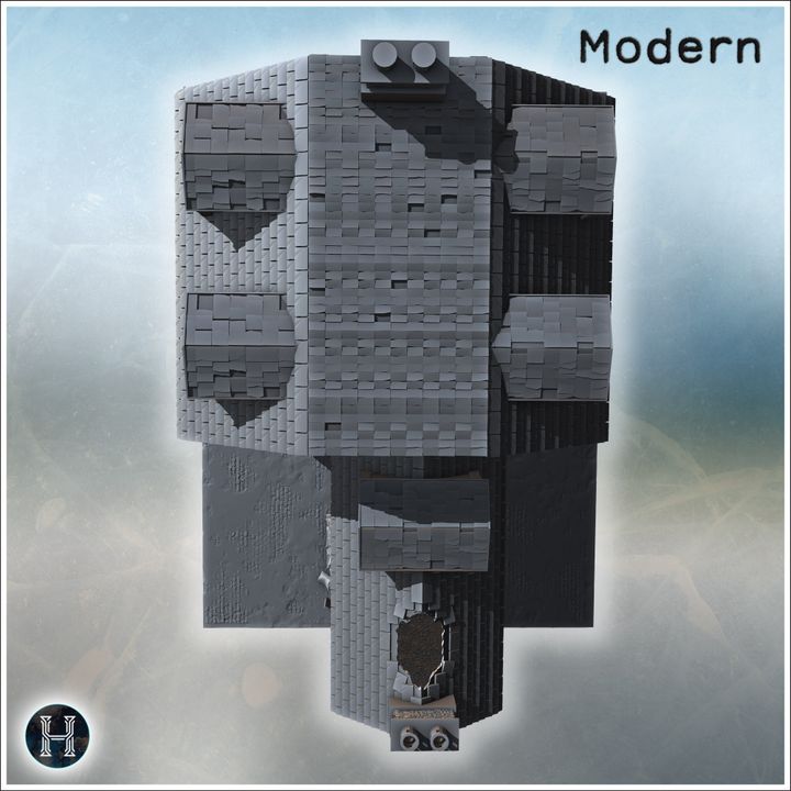 3D Printable Tall urban building with detailed stone facade, dormer ...