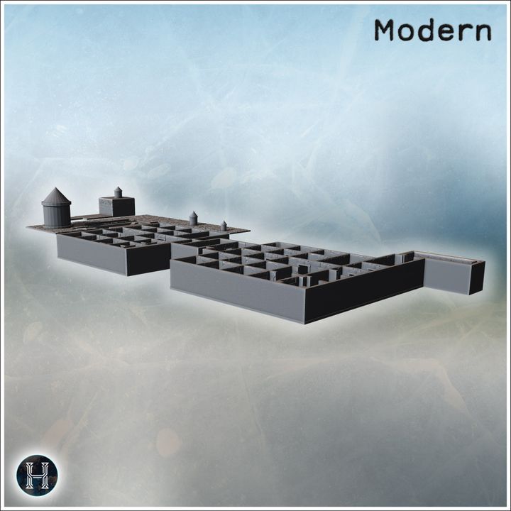 3D Printable Underground military complex with maze-like interior ...