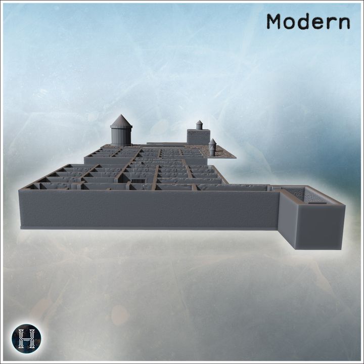 3D Printable Underground military complex with maze-like interior ...