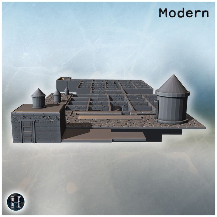3D Printable Underground military complex with maze-like interior ...