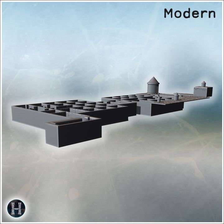3D Printable Underground military complex with maze-like interior ...