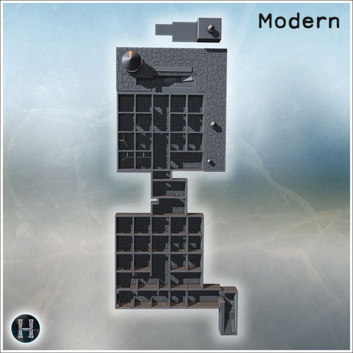3D Printable Underground military complex with maze-like interior ...