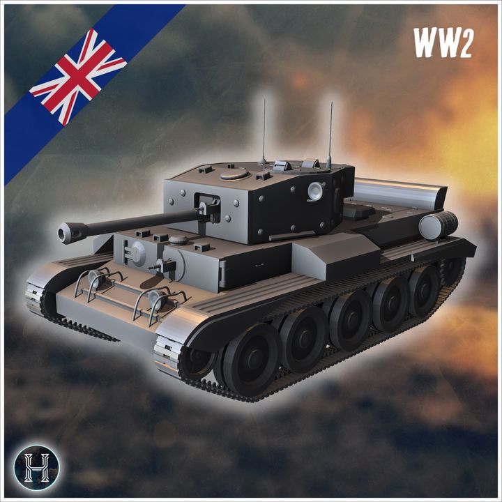 3D Printable Cromwell IV A27M British cruiser tank (2) - UK United WW2 ...