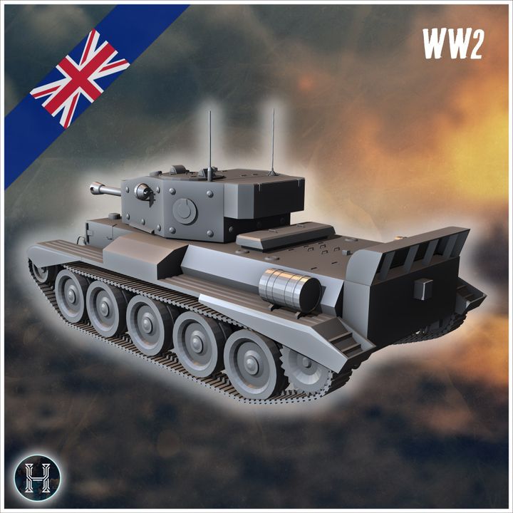 3D Printable Cromwell IV A27M British cruiser tank (2) - UK United WW2 ...