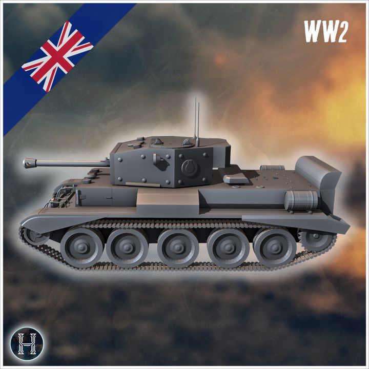 3D Printable Cromwell IV A27M British cruiser tank (2) - UK United WW2 ...