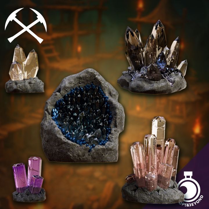 3D Printable Crystal Clusters by Props&Beyond