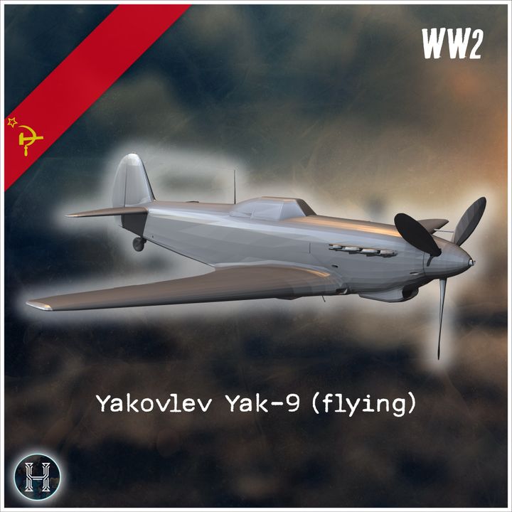 3D Printable Yakovlev Yak-9 fighter aircraft (flying version) (10 ...